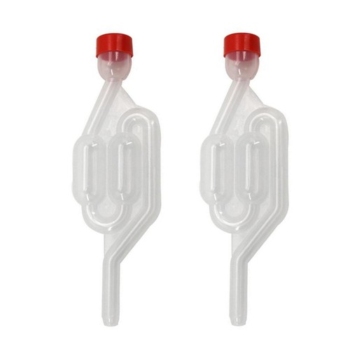 2PCS One-way Transparent Plastic Wine AirLock Beer Brewing Fermentation ...