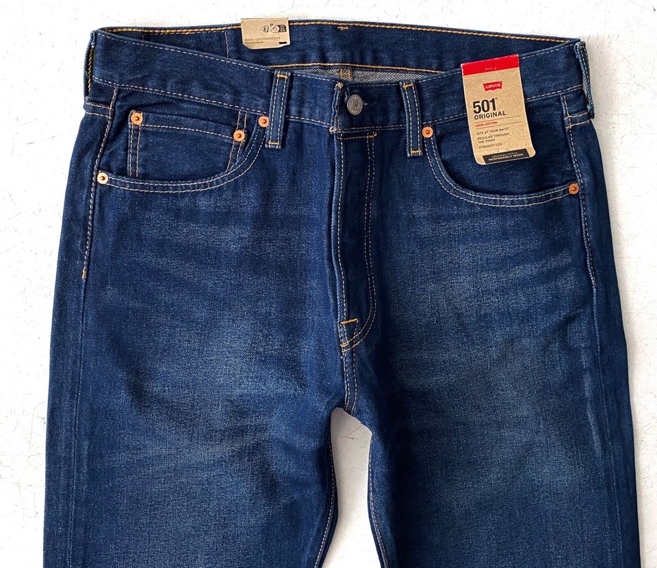 Levi's Levis Men's Nwt 501 Straight Leg Dark Wash 005013402 Jeans 44 x ...