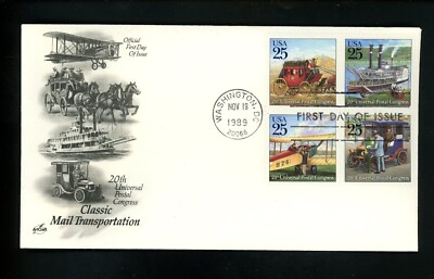 US FDC #2434-2437 Artcraft 1989 Washington DC Classic Mail ...