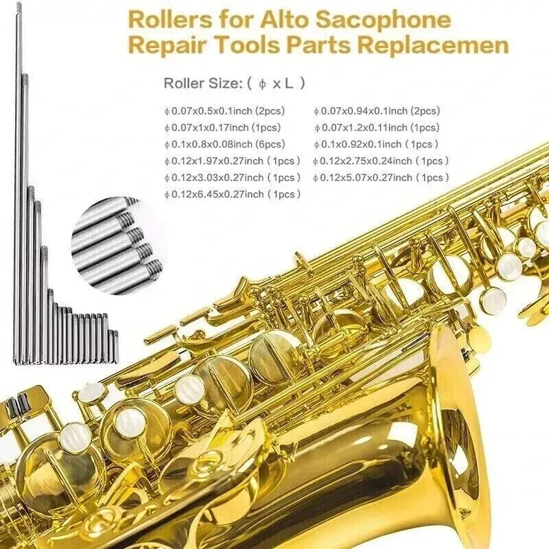 119Pcs/Set Alto Sax Saxophone Repair Parts Screws + Saxophone Kit DIY ...