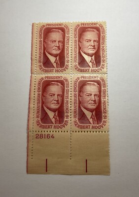1965 Herbert Hoover 5 Cent Block Of 5 U.S. Postage Stamp | eBay