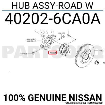 402026CA0A Genuine Nissan HUB ASSY-ROAD W 40202-6CA0A | eBay