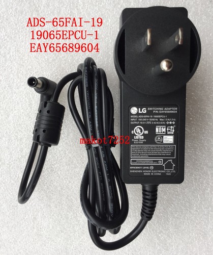 New Original OEM LG 65W AC Adapter for LG 32UK550 ADS-65FAI-19 DA-65G19 ...