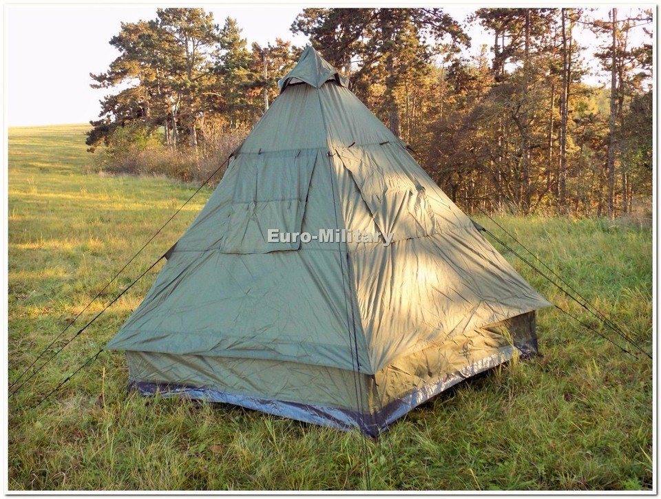 Military&Outdoor Four Man Pyramid Tipi Tent Camping Hunting Waterproof ...