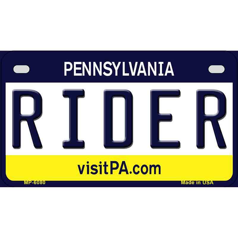 Rider Pennsylvania Novelty Metal Motorcycle Plate MP-6080 | eBay