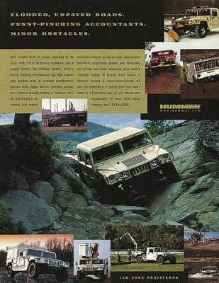1998 HUMMER H1 sales brochure sheet US 98 HumVee 3 Models | eBay