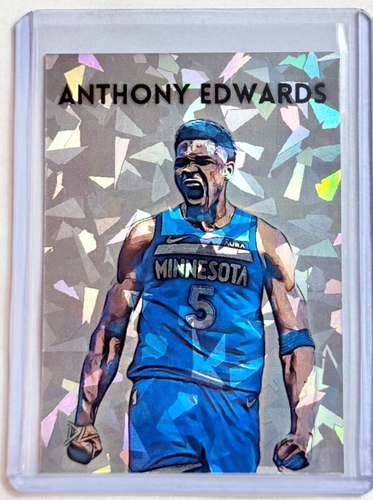 Anthony Edwards Artist Signed "Minnesota Timberwolves" Refractor Card 1 ...