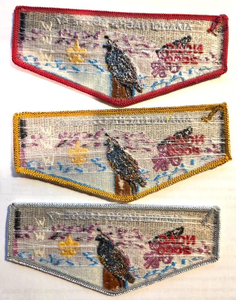 OA Lodge 47 Amangi Nacha 2000 NOAC Red, Gold Mylar and Silver Mylar ...