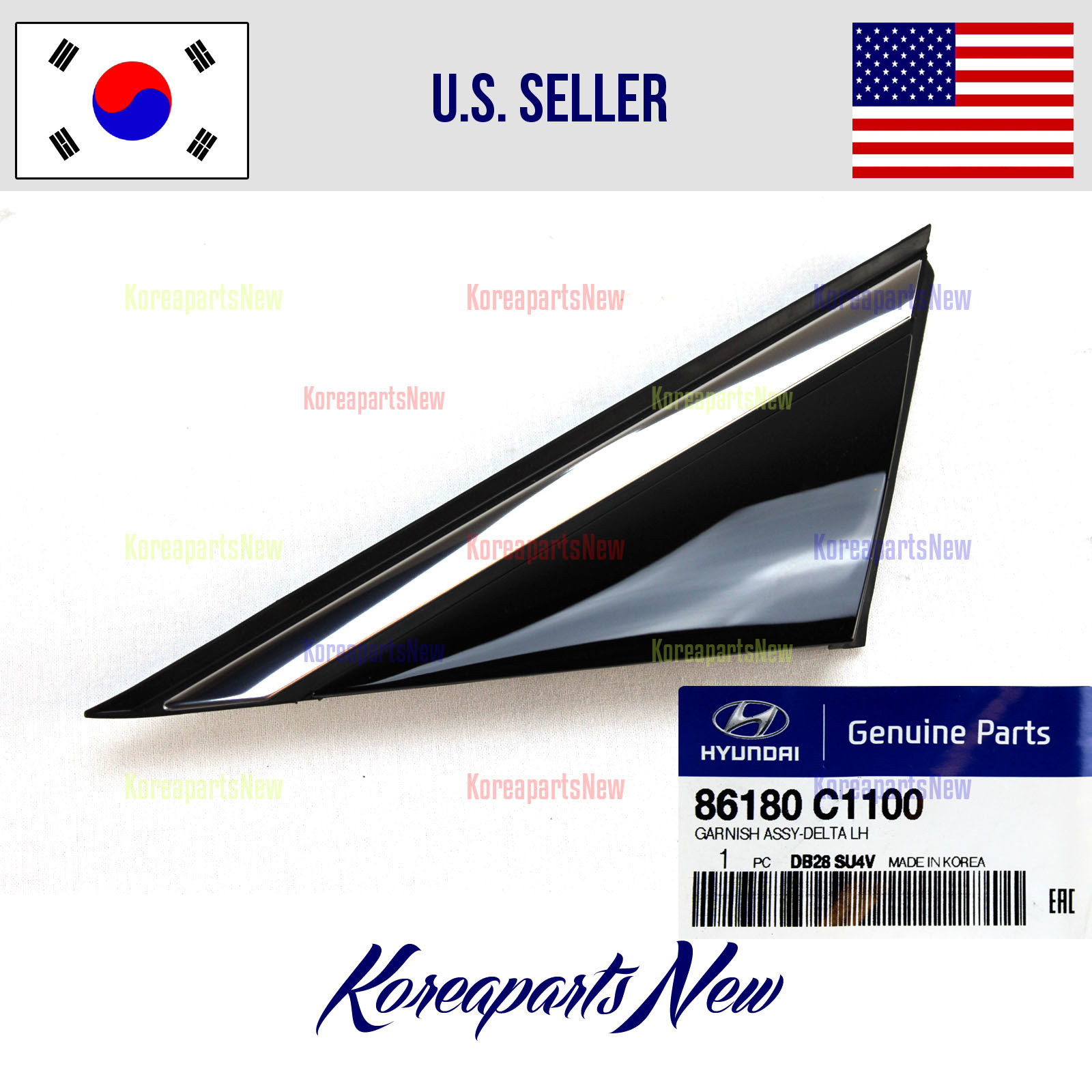 Fender Corner Trim Molding Left DRIVER Glossy 86180C1100 ⭐OEM⭐ SONATA ...