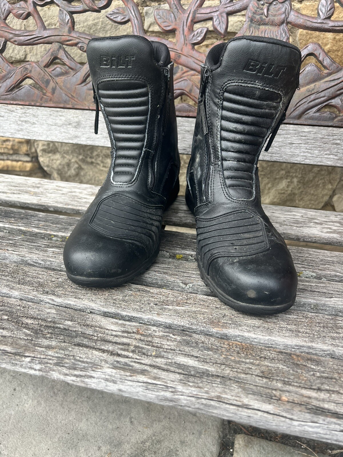 BILT Hipora Black Leather Waterproof Motorcycle Boots Mens US 11.5 | eBay