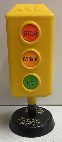 ANZ BANK Traffic Lights Vintage Money Box Collectable Retro Stop And Go ...