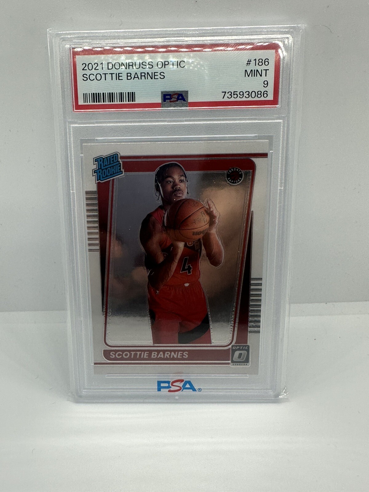 SCOTTIE BARNES 2021-22 DONRUSS OPTIC RATED ROOKIE #186 PSA 9 MINT RC ...