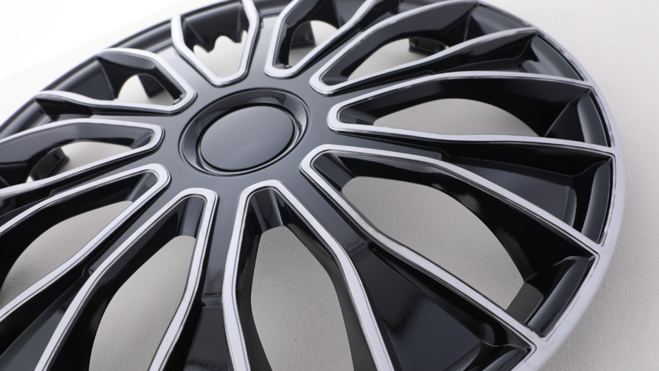 14in 4PCS Wheel Hub Caps Cover Replacements R14 Tire & Steel Rim Black ...