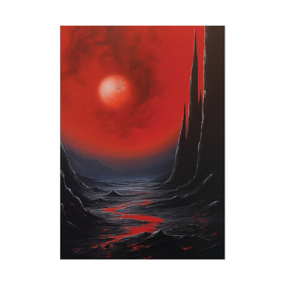 Demon Planet 9 Gothic Prints Oil Painting Spooky Home Decor Sci-fi Art ...