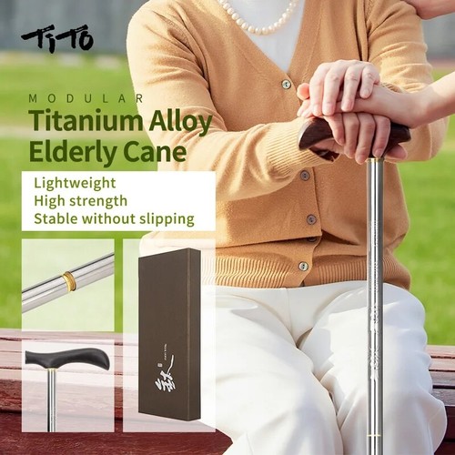 TiTo Titanium Alloy Telescopic Walking Stick Trekking Poles Camping ...