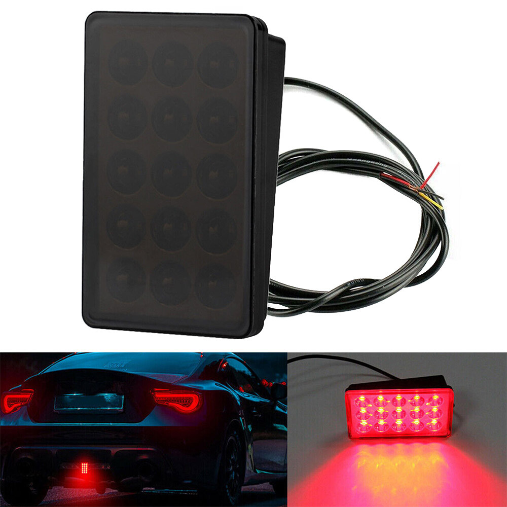 F1 Style 15 LED Rear 3rd Third Brake light Strobe Flashing Tail Brake ...