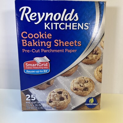 Reynolds Kitchens Cookie Baking Sheets Parchment Pre-cut Paper 25 ...