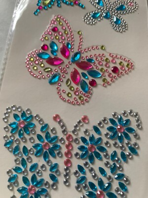 CRAFTER’S SQUARE 3D STICKERS GEMSTONE DESIGNS JEWELED BUTTERFLIES ...