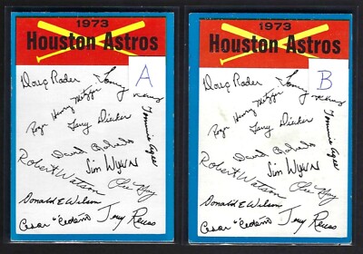1973 Topps Houston Astros Blue Team Checklist | eBay