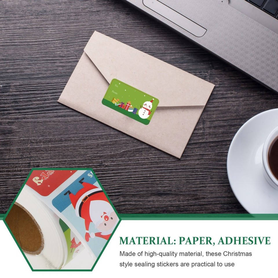 1 Roll Christmas Gift Sealing Stickers Cartoon Wrapping Stickers Paper ...