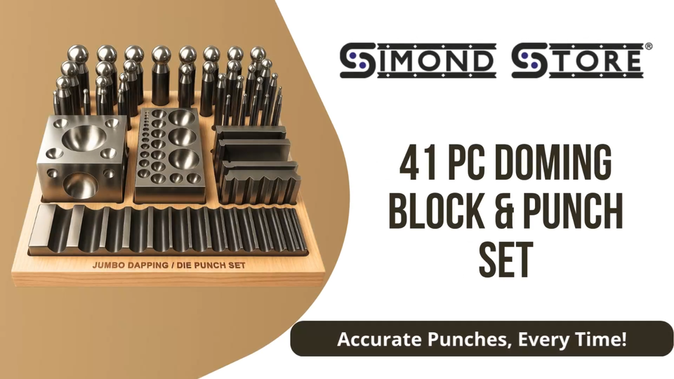 41 pc Dapping Block & Punch Set Metal Forming Kit Jewelry Making and ...