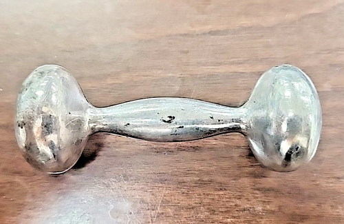 Vintage Webster Sterling Silver 3" Barbell Baby Rattle | eBay