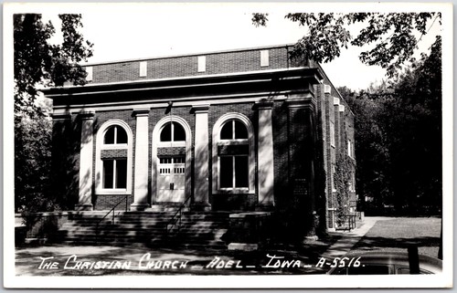 Adel Iowa IA, The Christian Church, Central Entrance, Brick Building ...