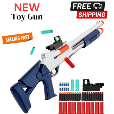 Safe Toy Gun Foam Blasters w/Ejecting Shell Soft Bullets[10 Shell 40 ...