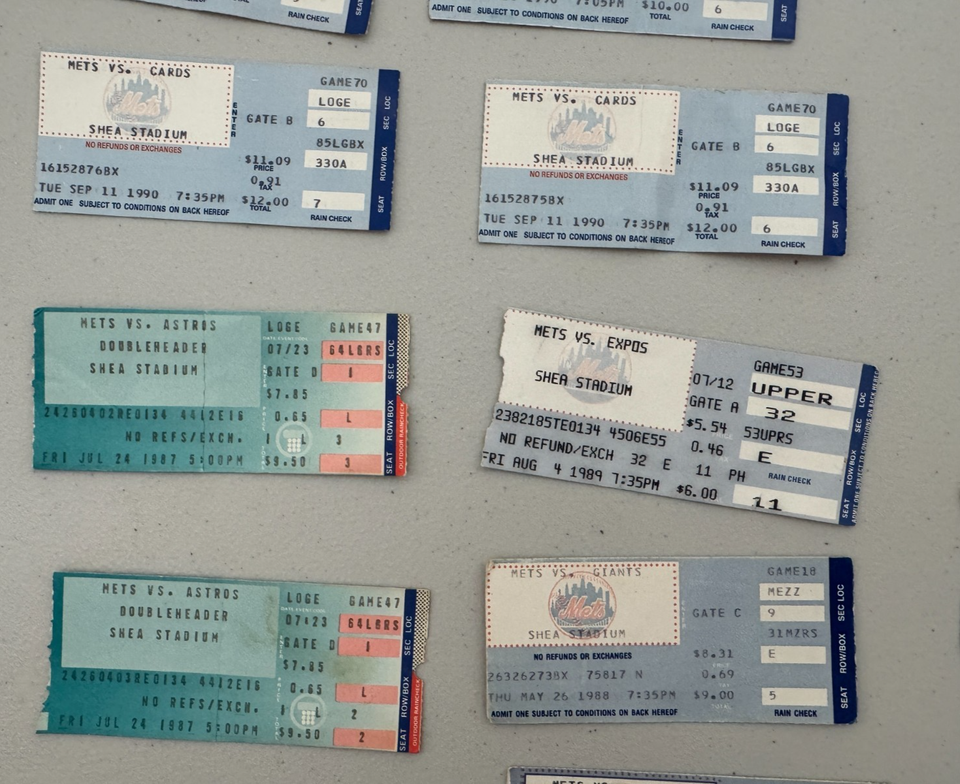 BIG NY METS TICKET STUB LOT 1986 1990s | eBay