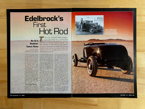 2004 Original Print 6 Page Article Poster Edelbrock's First Hot Rod | eBay