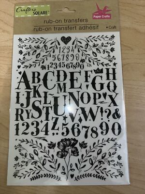 Crafter’s Square rub on transfers/black letters & numbers-1 sheet | eBay