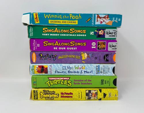 Childrens VHS Lot of 7 w/ Disney Rugrats TMNT Sing Along Songs Winnie ...