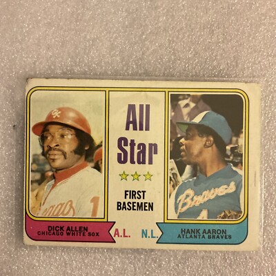 1974 Topps Baseball #332 All-Star First Basemen Dick Allen / Hank Aaron ...
