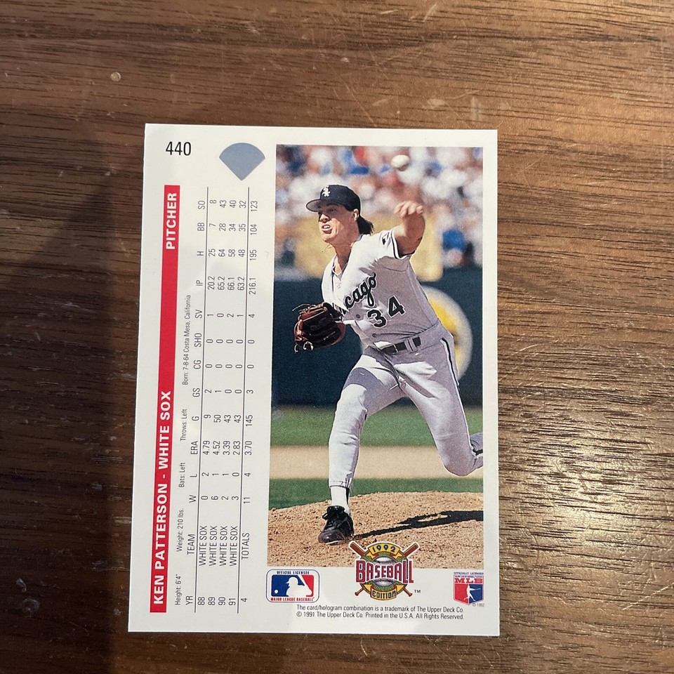 1992 Upper Deck #440 Ken Patterson White Sox MLB Baseball Card | eBay