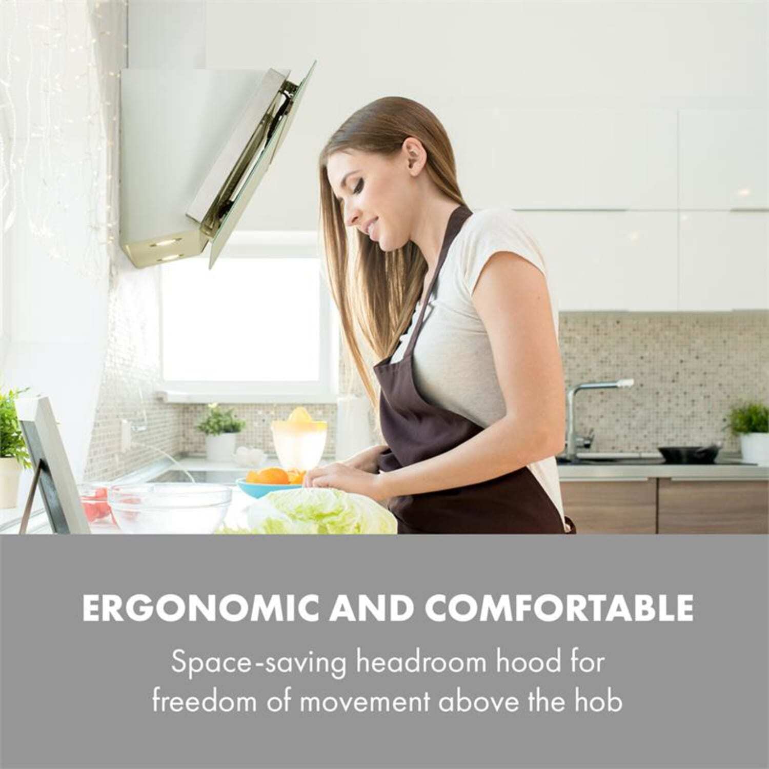 Cooker Hood 60cm Angled Extractor Fan Chimney Hood Kitchen Stainless ...