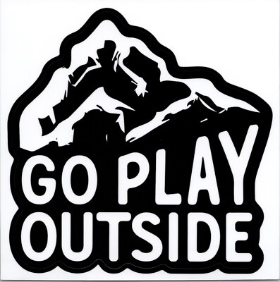 GO PLAY OUTSIDE - Vinyl Sticker - 1.75in x 1.75in | eBay