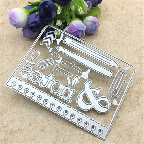 Notebook Edge Notes Pencil Pen Metal Cutting Dies Scrapbooking Card ...