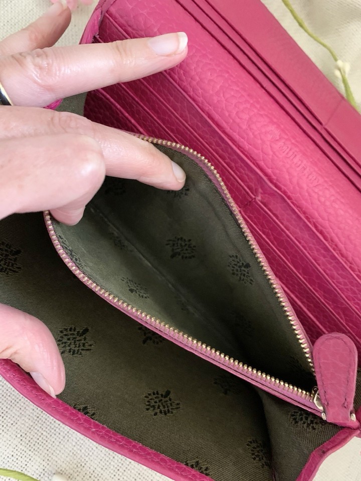 Mulberry Continental Tree Logo Wallet / Purse - Hot Pink - Refurbished ...