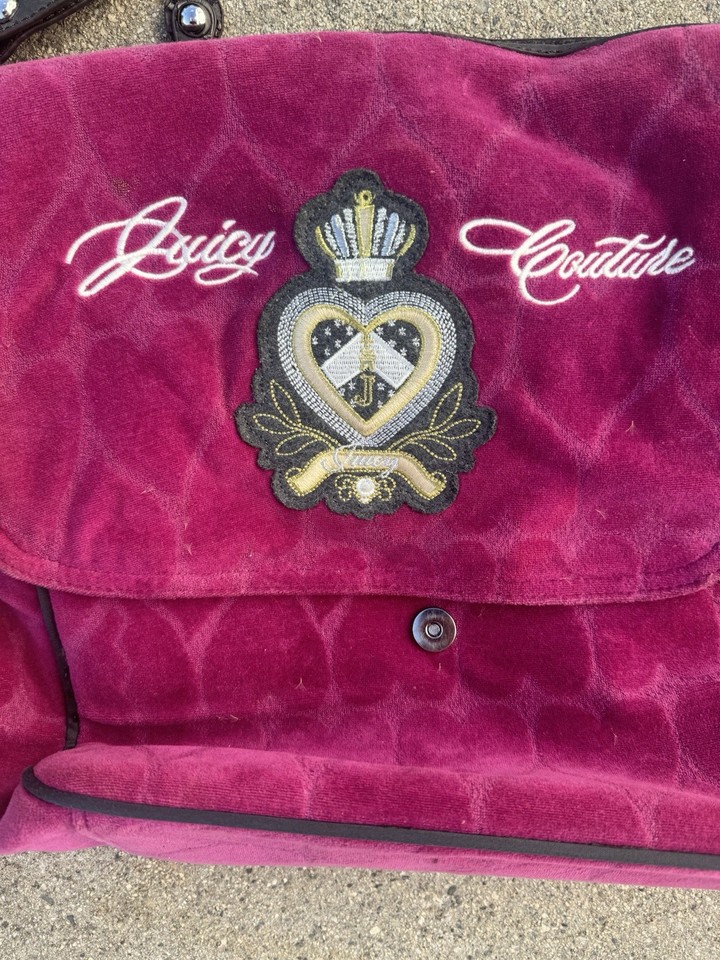 Juicy Couture Laptop Bag Vintage Y2K Computer Velour Pink Strap | eBay