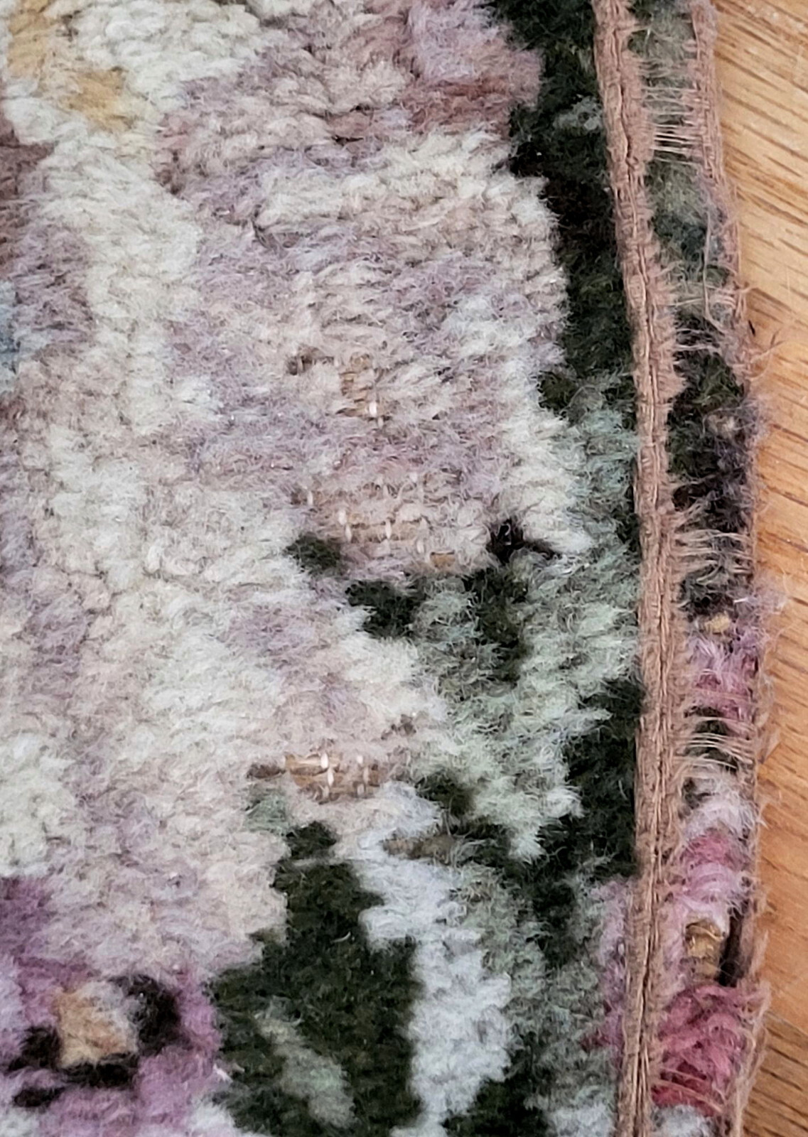 AWESOME Antique Vintage Wool Rug Shabby PINK ROSES Chic BIGELOW STYLE ...