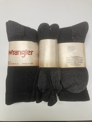 Wrangler Cotton Steel Toe Boot Crew Socks, Large, Black, 6 pairs, Free ...