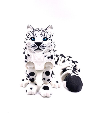 3D Printed Snow Leopard, Fidget Leopard, 3D Printed Toys, Desktop Toy ...