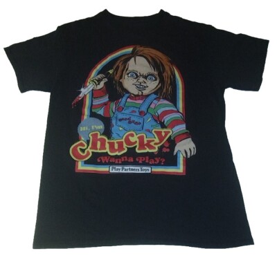 Chucky Black Shirt SMALL Adults Hi Wanna Play Top Partners Toy ...