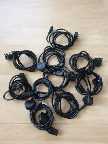 Lot of 10 Kettle Leads.UK Mains Power Plugs - IEC C13 Cable for PC ...