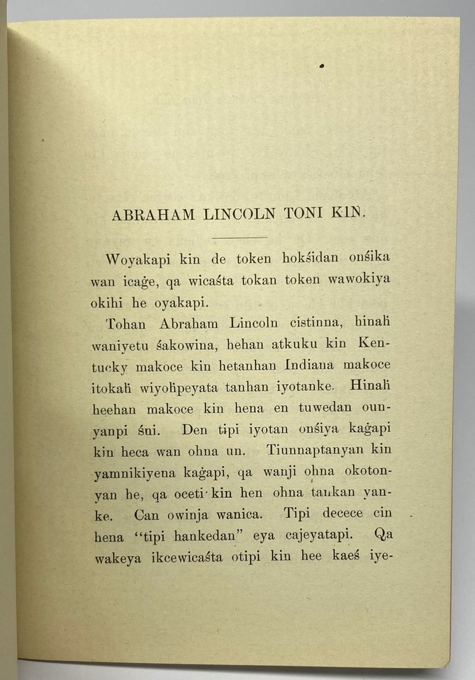 Rev James GARVIE / LINCOLN ABRAHAM DAKOTA LANGUAGE Abraham Lincoln Toni ...
