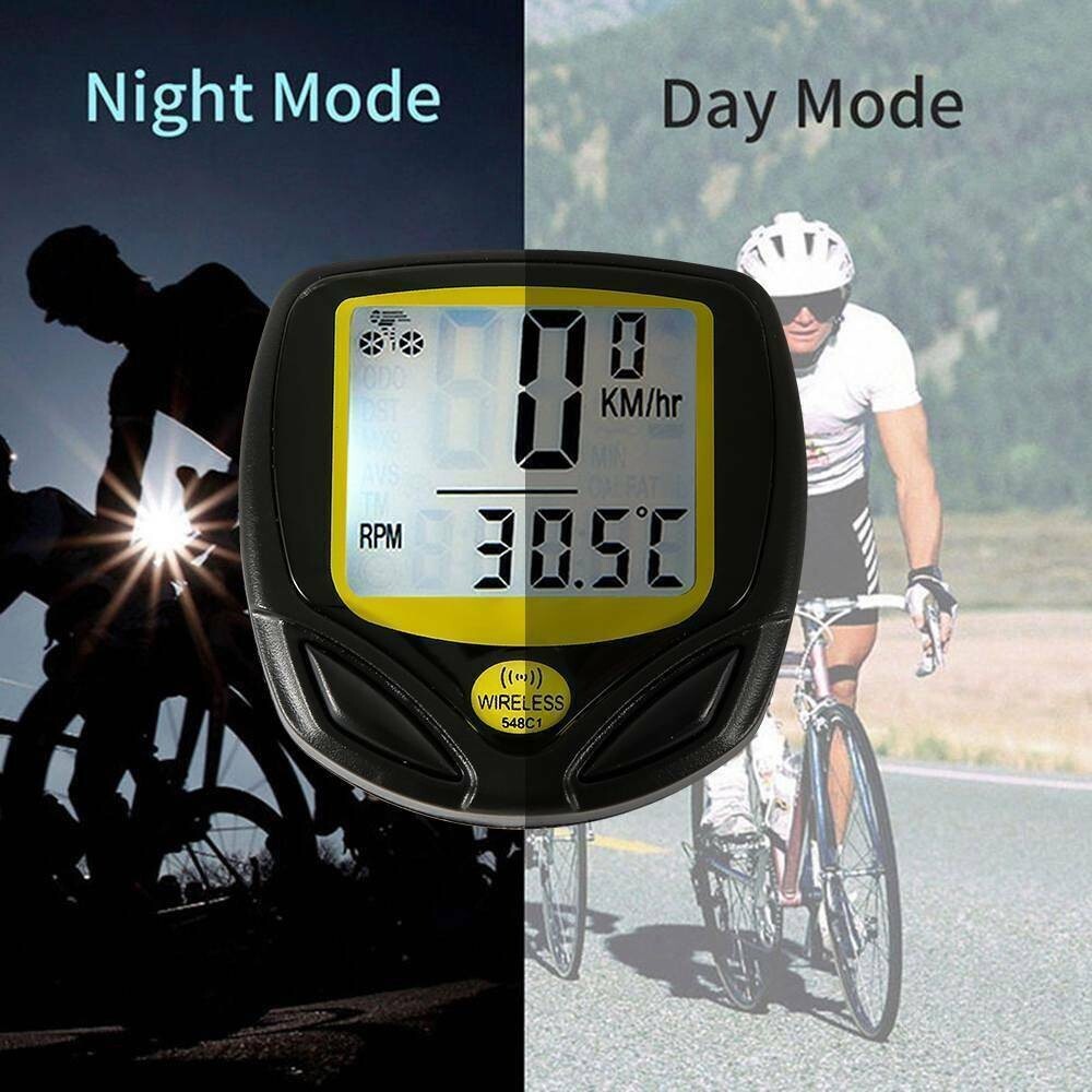 WIRELESS LCD BIKE COMPUTER SPEEDO ODOMETER WATERPROOF SPEEDOMETER CYCLE ...