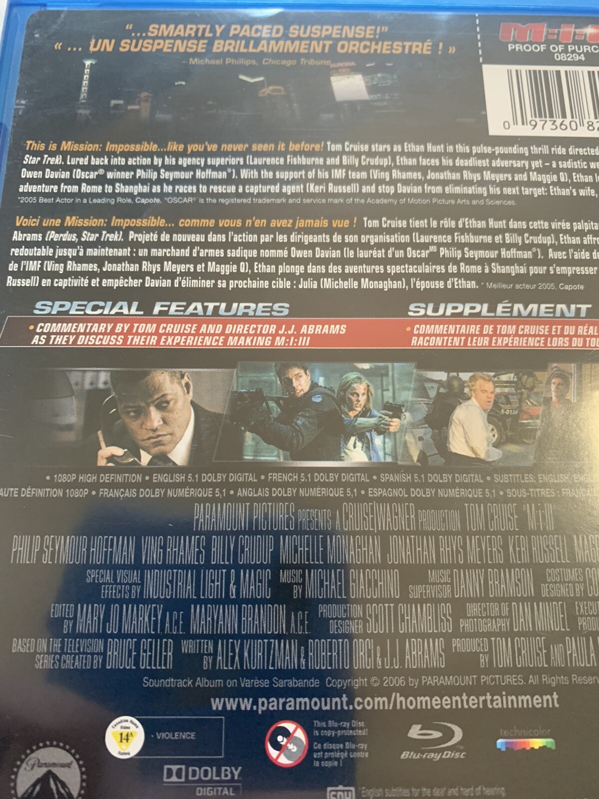 Mission Impossible 3 (Bluray, 2006, Tom Cruise, Ving Rhames, OOP, MI3 ...