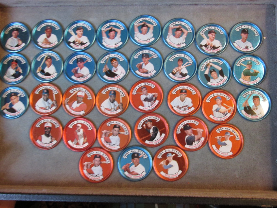 1964 Topps Baseball All -Star Coins Lot of 33 Excellent Condition! HOF ...