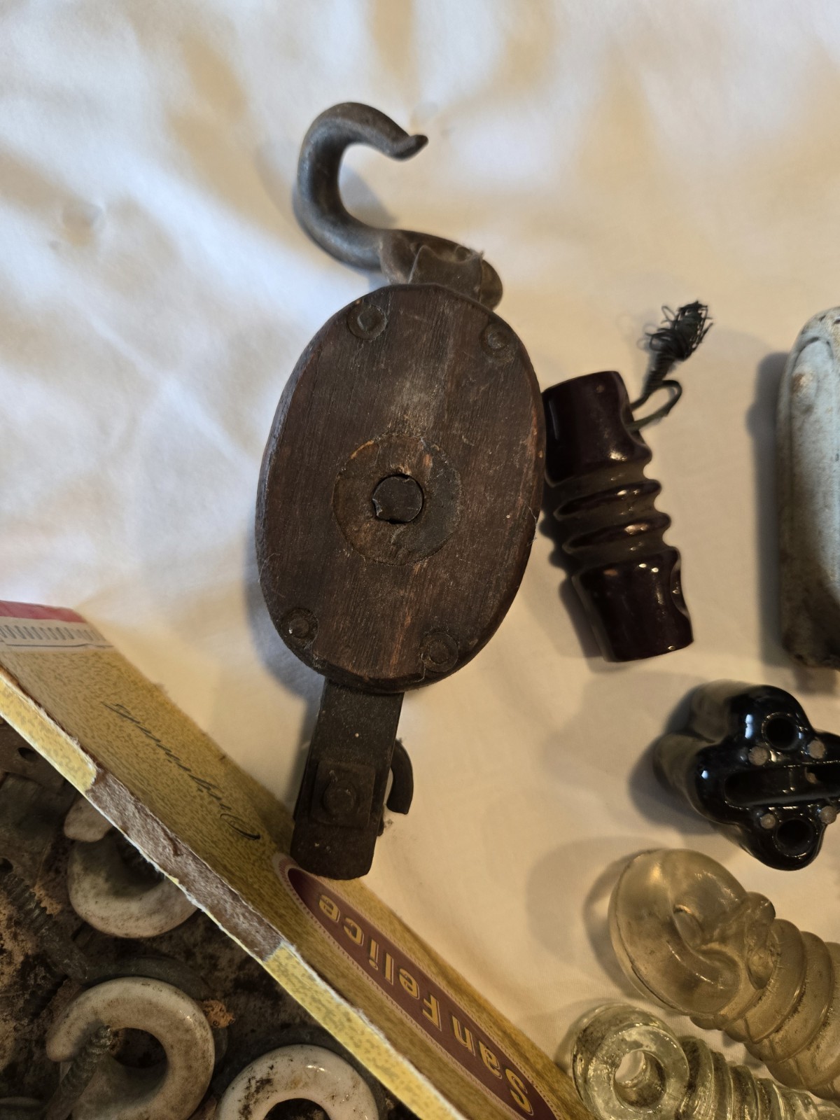 Lot of Vintage/Antique Electrical Parts Porcelain Insulators, Pully ...