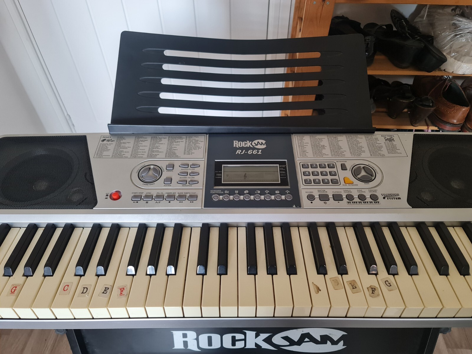 RockJam RJ-661 Electric Teaching Keyboard With Stand 61 Keys | eBay UK